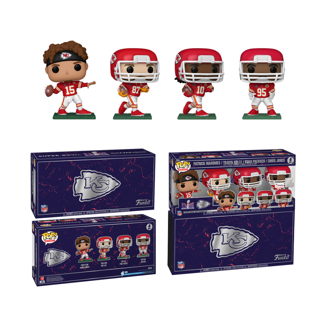 Kansas City Chiefs Funko Pop! Super Bowl Champions 4-Pack Available For ...